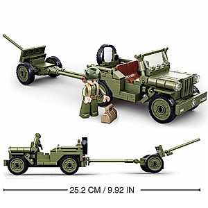 hhohio World War 2 Landing Craft Building Toys WW2 Military Vehicle Brick Set, WWII Army Warship Boat Model Block with 4 Soldiers Figures (325 Pieces)