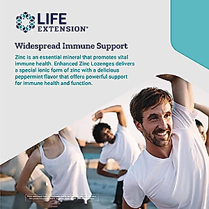 Life Extension Enhanced Zinc Lozenges - Support Healthy Immune System - Peppermint-Flavored - Gluten-Free, Non-GMO, Vegetarian Lozenges - 30 Count