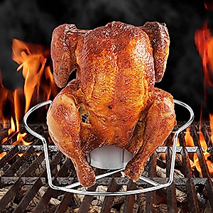 RTT 2 Pcs Beer Can Chicken Holder for Grill Oven and Smoker - Chicken Throne Whole Chicken Roaster for Crispy Skin and Moist Juicy Meat - Easy to Clean Beer Chicken Stand for Grill