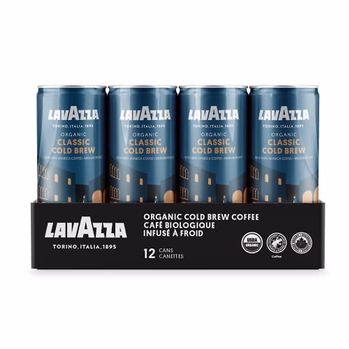Lavazza medium roast Organic Classic Cold Brew Coffee - (8 Fluid Ounce - Pack of 12)