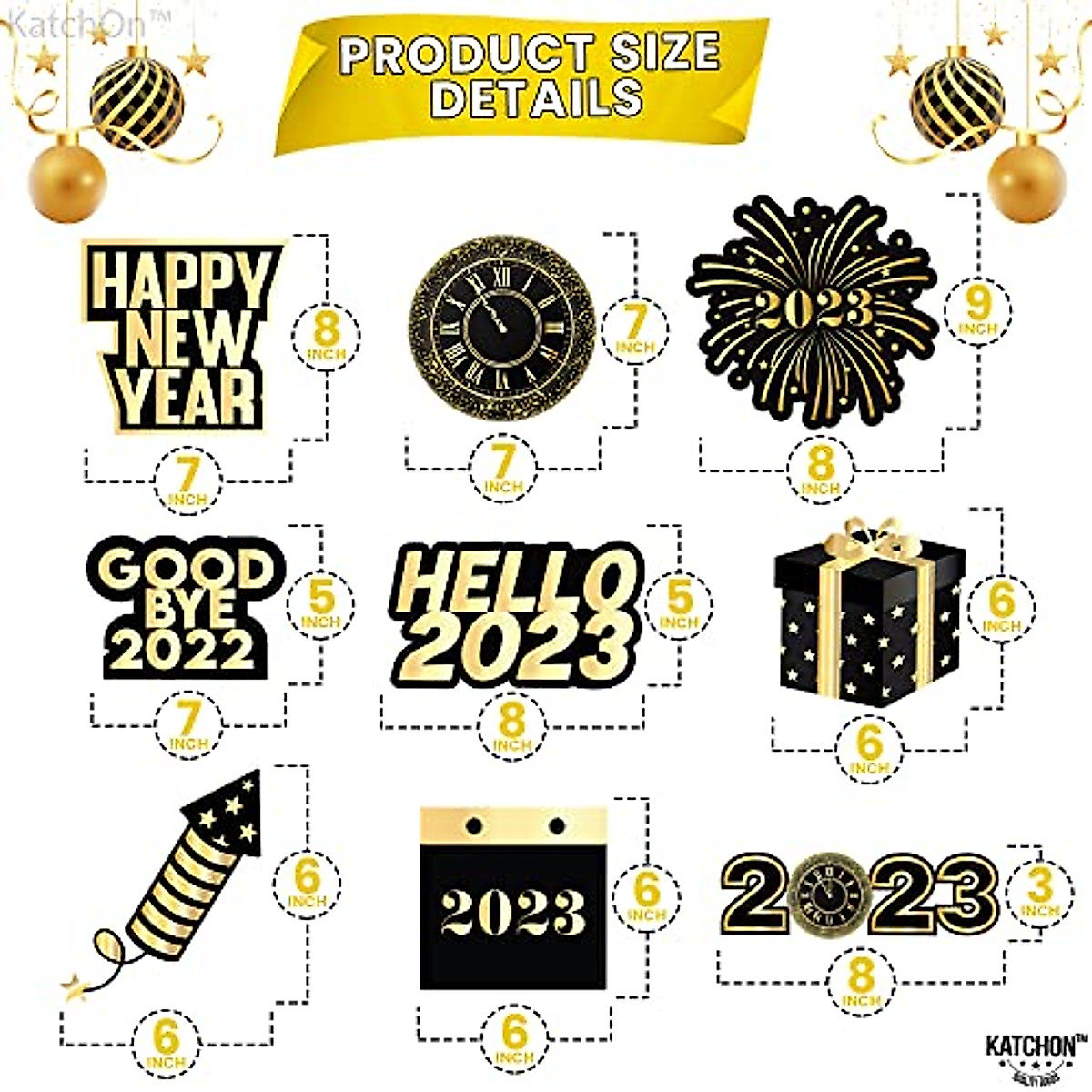 Happy New Year Hanging Swirl Decorations | Happy New Year Banner 2023 | New Years Hanging Decorations, No DIY | New Years Eve Party Supplies 2023 | Happy New Year Backdrop for Happy New Year 2023