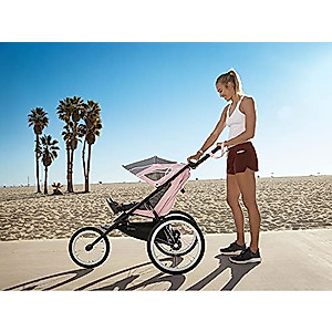 CYBEX AVI Jogging Stroller Seat Pack (Frame not Included),Compact Fold for Storage,Height-Adjustable Handlebar,One-Handed Steering,Rear-Wheel Suspension & Handbrake,For Infants 9 months+,Silver Pink