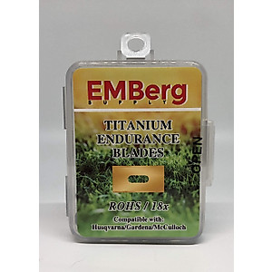 EMBerg Endurance Blades (18 Pack) for Husqvarna Automower Gardena McCulloch Robotic Lawnmower Mowing Lawn Mower Robo Robot Accessories Replacement Blade for 315 430 435 450 Others. (Titanium Coated)