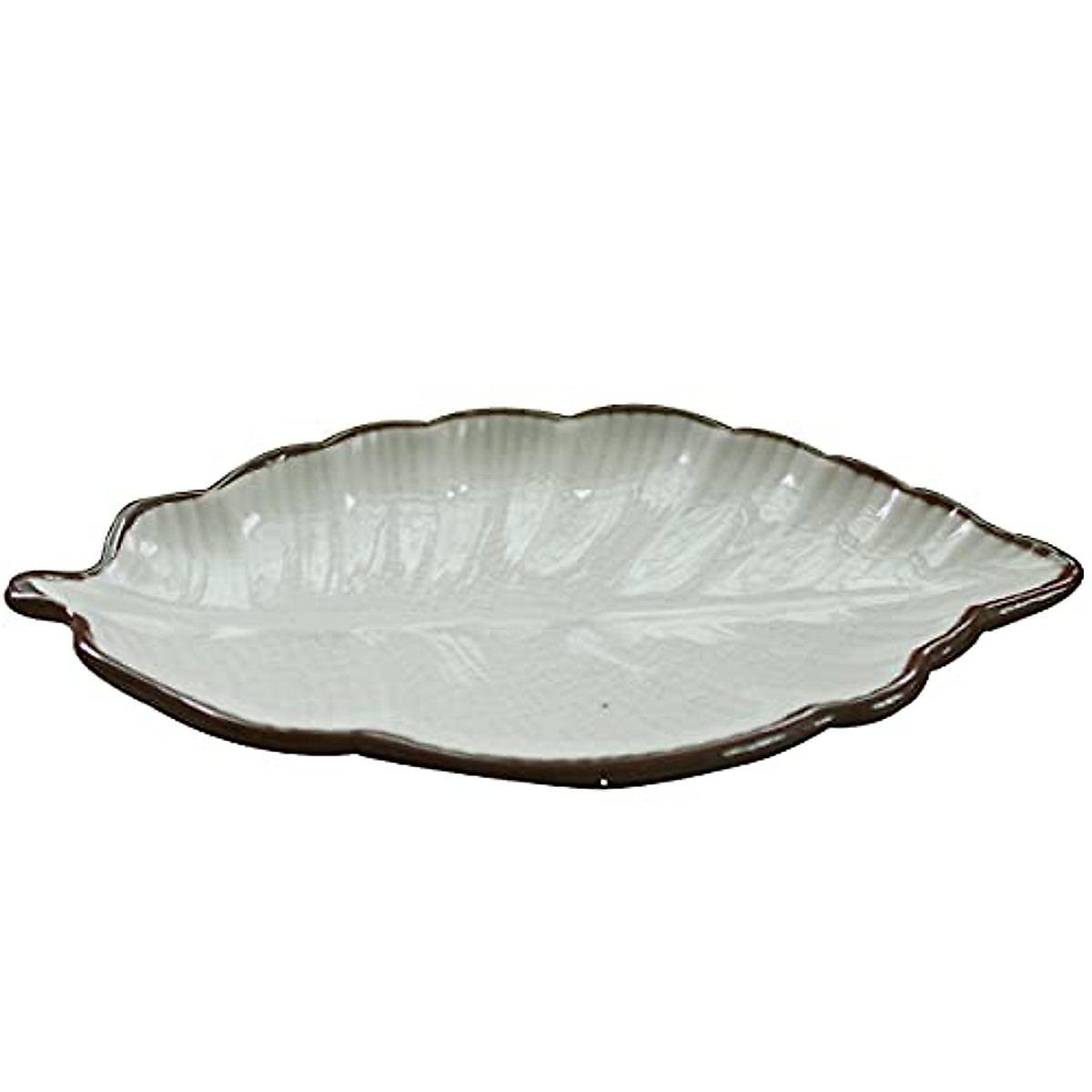 LLDAYU Porcelain Spoon Rest for Kitchen Counter, 7 inches 2 Pieces of white Leaf Shaped Ceramic Spoon holder, Kitchen Utensils, Farmhouse Kitchen Decor and Accessories (Dishwasher Safe）