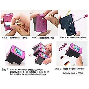 Ink Refill Kit 1005 ml for HP 950 951 932 933 60 61 952 902 901 62 63 21 22 920 940 934 564 711 970 971 94 95 96 Inkjet Printer Cartridges for Refillable Ink Cartridges with 4 Free Syringes