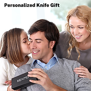 KEXMO Pocket Knife for Men - 3.62" Sharp D2 Blade G10 Handle Folding Pocket Knife with Clip - EDC Knife for Tactical Survival Camping Hunting Hiking Gift for Men Dad Husband Women, Black