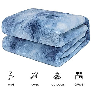 Fleece Throw Blanket Cozy Soft Lightweight Throw Blankets Warm Plush Haze Blue fall blankets and throws Couch Sofa Bed Camping Travel Picnic Outdoor Blanket Bedding Kid Baby Boys Girls Adults 50x70 in