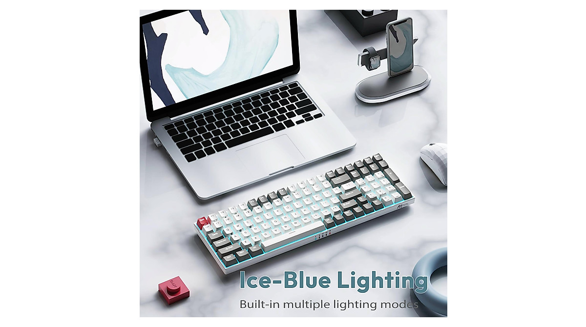 RK ROYAL KLUDGE RK100 Wireless Mechanical Keyboard RGB Backlit ...