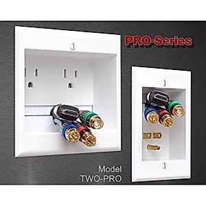 PowerBridge TWO-PRO-6 Dual Power Outlet Professional Grade Recessed In-Wall Cable Management System for Wall-Mounted Flat Screen LED, LCD, and Plasma TV’s