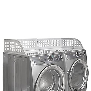 ELTOW Laundry Guard with Silicone Gap Cover, Magnetic Fence for Washer/Dryer to Keep Clothes from Falling Behind, with 8 Strong Magnets, Laundry Room Accessories, Fits Most Washers （White）