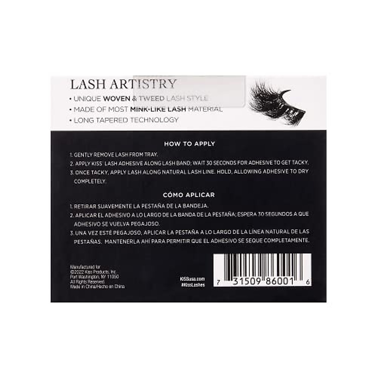 KISS Lash Couture Masterpiece Fake Eyelashes Style 03, ‘Avant-Garde’, One-of-a-Kind Luxe Lash, Hand Woven Faux Mink Synthetic False Eyelashes, 1 Pair