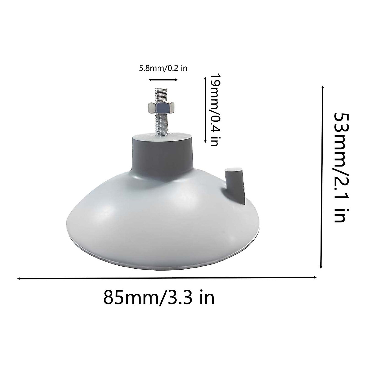 4 PCs French Fry Suction Cup Feet Commercial Suction Cup Feet with Screws for Industrial Commercial French Fry Cutter (Gray)