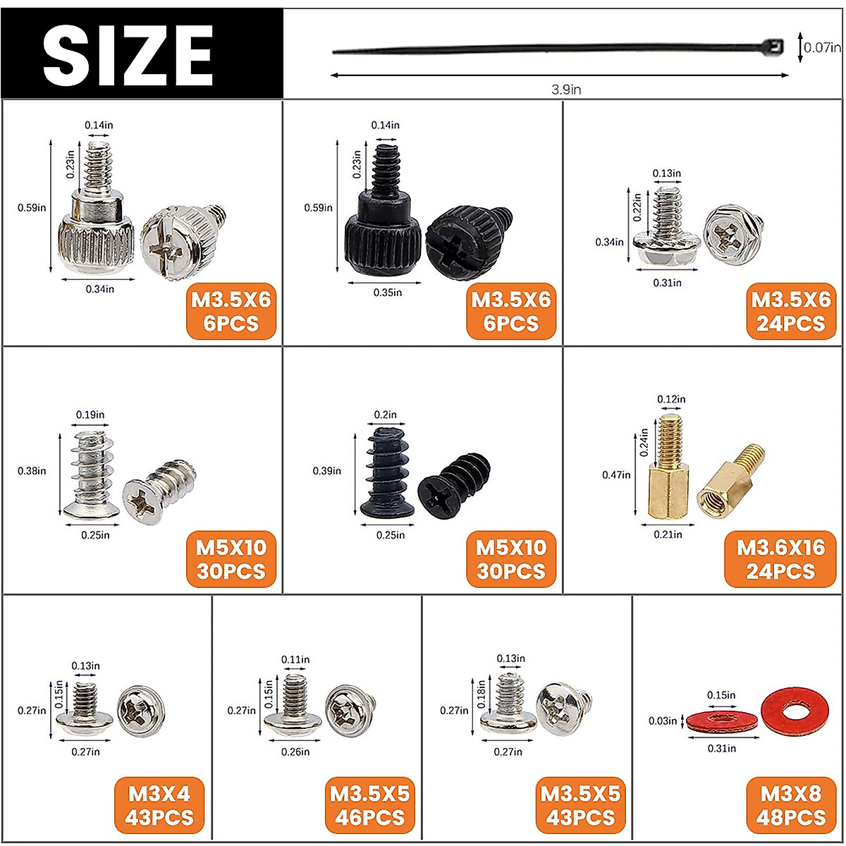 Ebaist Computer Screw Bracket Kit 330, Used for Motherboard Hard Drive Computer Chassis Motherboard Fan Power Supply, with Mini Screwdriver and Cleaning Brush