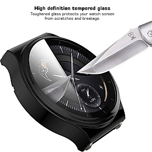 Screen Protector Case Compatible with Huawei Watch GT 2 Pro 2020, TenCloud Covers Scratched Resistant Full Protective Cover for Watch GT 2 Pro (Black+Clear)