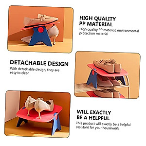 Cabilock 2pcs Storage Rack Shoe Tray Shoe Organizer Shelf Brackets for Shelves Sneaker Heels Shoe Rack Organizer Shoe Stacker Slots Shoe Slots for Shelf Shoes Holder Shoe Rack for Home Set