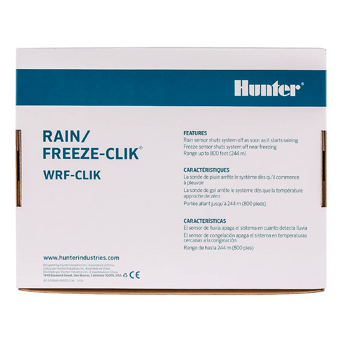 Hunter Industries WRFCLIK Hunter Clik, Wireless Rain/Freeze Sensor Combo (Includes Receiver and Transmitter), White
