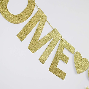 Home Sweet Home Banner,Funny Gold Glitter Welcome Home Party Sign Decors, Family Party Supplies