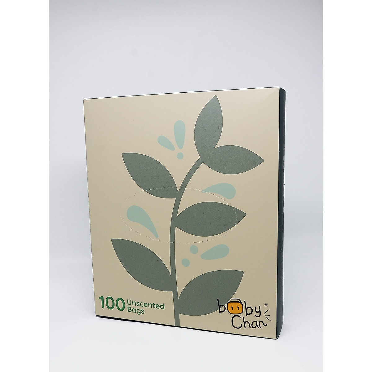 Baby Chan Compostable Disposable Diaper Sacks, 100 pcs, Unscented, Easy-To-Tie Handles, Convenient Diaper Disposal or Waste Bags at Home or While Traveling