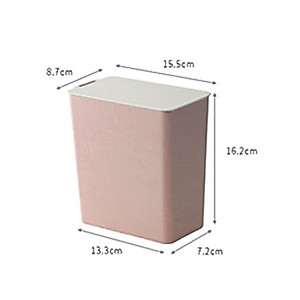 RESTRICTEDLOOP Compact Desktop Plastic Covered Garbage Bin for Countertop Small Trash Can Maintenance (Light Pink)