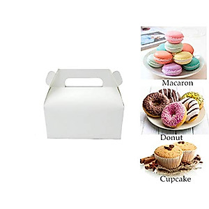 NICEWAY 30 Pack White Gable Gift Boxes Recycled Kraft Gift Box Candy Treat Boxes, Small Goodie Gift Boxes Treat Boxes for Wedding, Birthday Party, Baby Shower 4.5x3.2x3.3 inches