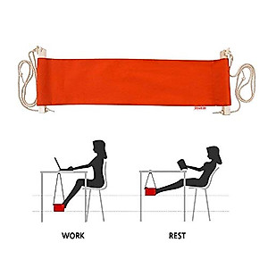 COLIBROX Geekfactory Mini Office Foot Rest Stand Desk Feet Hammock, Orange