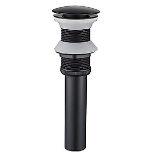 Bathroom Sink Drain with Overflow Pop-Up Drain Plug, Removable Basket Drain Assembly, Sink Drain Assembly with Explosion Proof and Anti-Clog Drain Filter (Matte Black)