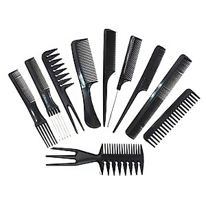 Magic 10 Piece Professional Styling Comb Set, Black