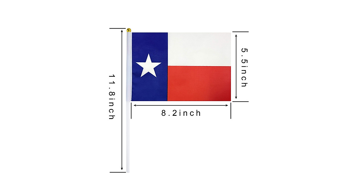 Small Mini Texas Stick Flags - 25 Pack by LoveVC