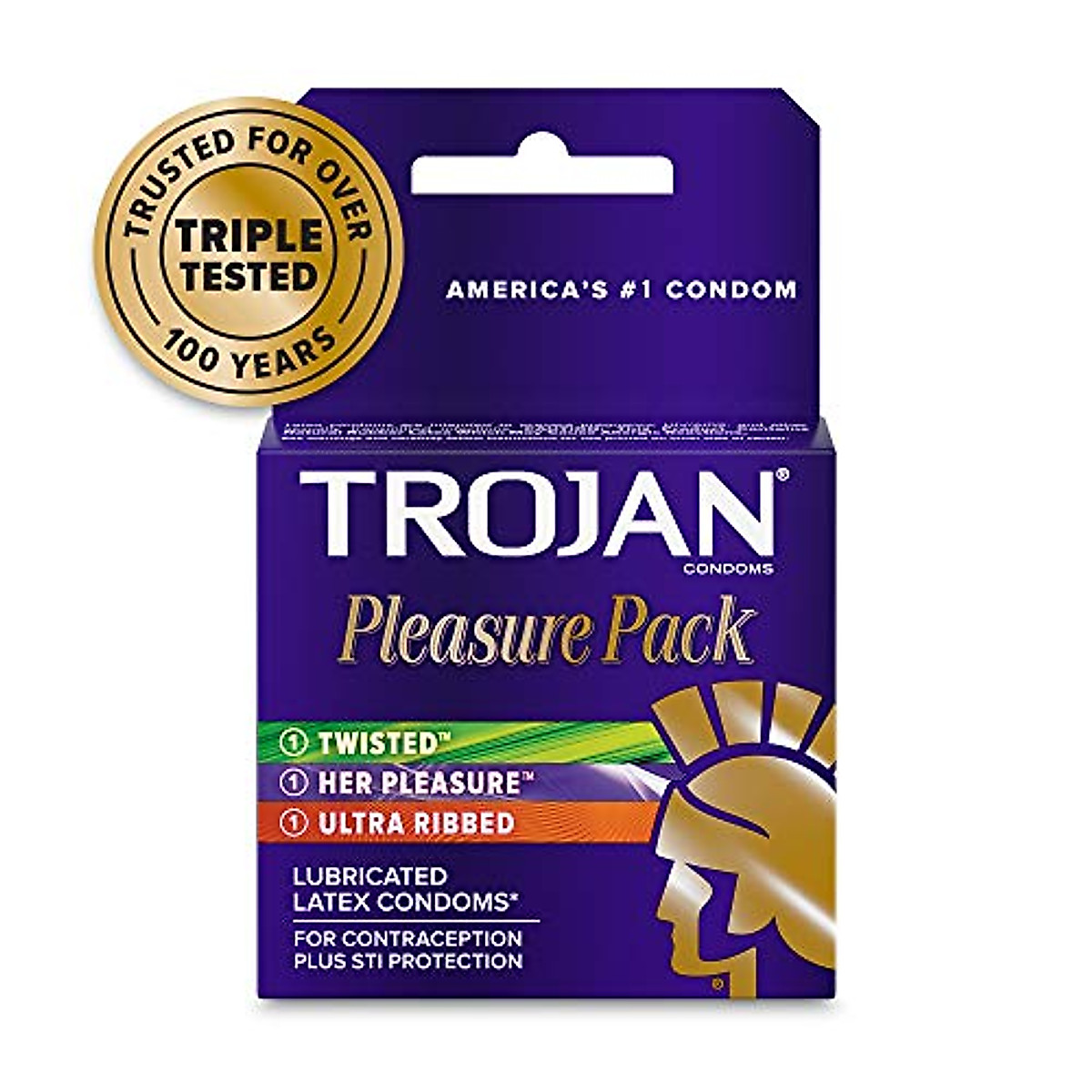 Trojan Pleasure Variety Pack Lubricated Condoms - 12 Count