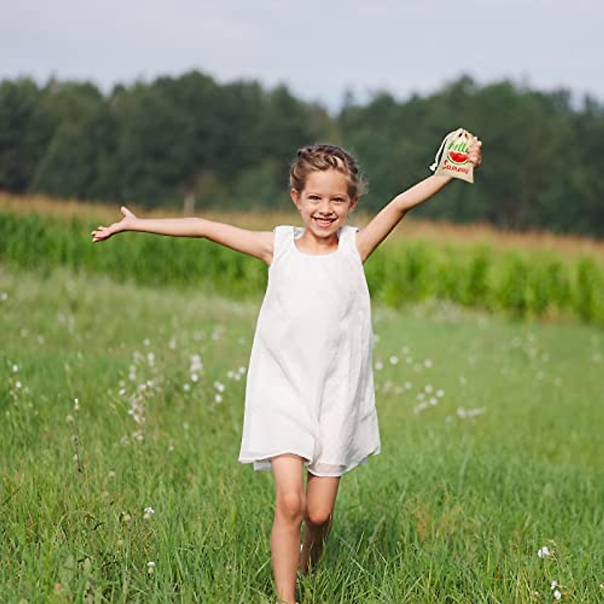 20 Pieces Sublimation Burlap Bags Sublimation Linen Burlap Drawstring Bag Sublimation Burlap Present Bags with Drawstring for Summer Favors Party DIY Craft Candy Bag