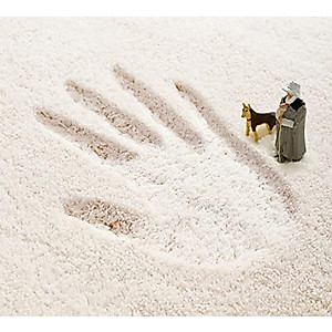 White Brown Retro Round Checkered Area Rug for Living Room Bedroom Playroom Washable Soft Wool Plush Throw Circle Carpet Under Dining Table Beside Bed Chair Runner Rug 7ft