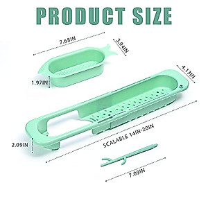 Lux&Chic Upgraded Telescopic Sink Storage Rack, Adjustable Sink Storage Rack, Sponge Caddy Telescopic Sink Rack, Telescopic Sink Shelf Kitchen, Sink Storage Rack Dish Hanger for Home Kitchen