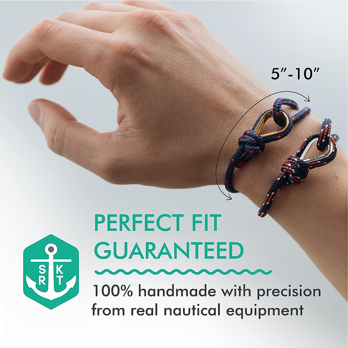 Shkertik Adjustable Nautical Bracelet for Adventure Seekers, Handmade Rope Bracelet for Men and Women, Life-Proof Nautical Rope Bracelet, Stylish Rope Bracelets to Tell Your Unique Story, Black