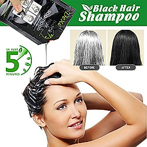 Cutelove Black Hair Dye - Black Hair Shampoo Hair Color for Gray Hair Coverage only 5 Minutes Maintain Hair Color a Months for Men and Women 25mlx10 Packs