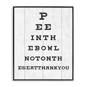 Stupell Industries Bathroom Seeing Eye Chart Pee in The Bowl Phrase Wall Art, 36 x 48, Off-White