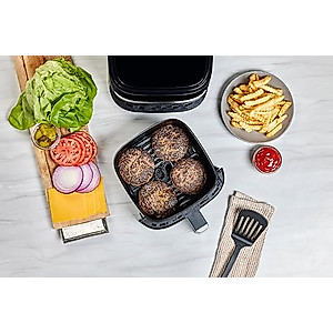 BLACK+DECKER Purify 4QT Air Fryer, Timer with Auto Shut-off and Shake Reminder, Digital LED Touchscreen and 9 Presets, 1300W up to 400 F, Dishwasher Safe Parts