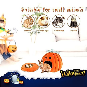 YUEPET Halloween Rabbit Bed Warm Bunny Hideout House, Cozy Washable Small Animal Hideout for Guinea Pig Rabbit Bunny Ferret Chinchilla 11.8"×11.8"