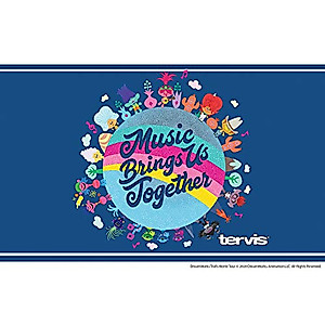 Tervis 1353674 DreamWorks Trolls - Music Together Stainless Steel Insulated Tumbler with Clear and Black Hammer Lid, 20oz, Silver