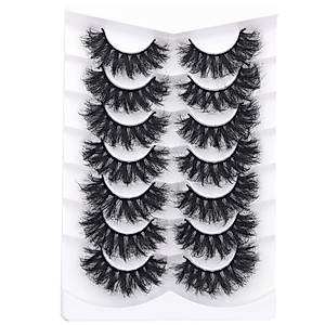 Mink Lashes Fluffy Eyelashes Mink Wispy Dramatic False Eyelashes Thick Volume 6D Effect Lashes C Curl 20MM Long Fake Eyelashes Pack by PHKERATA, 7 Pairs