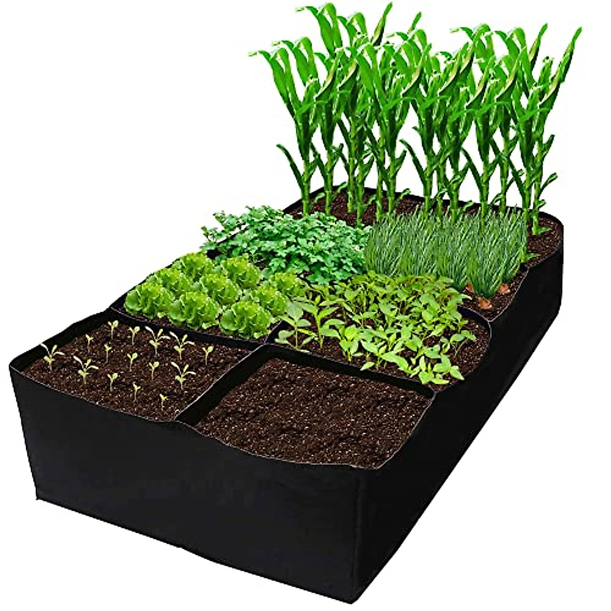 Fabric Raised Garden Bed 6x3x1ft Garden Grow Bed Bags for Growing Herbs, Flowers and Vegetables 128 Gallon