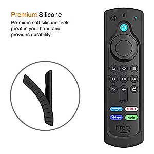 CaseBot Remote Case for Fire TV Stick 4K Max/Fire TV Stick (2nd and Later) / Fire TV Stick Lite/Fire TV Cube - Anti-Slip Silicone Cover for Alexa Voice Remote (2nd Gen and 3rd Gen), Black