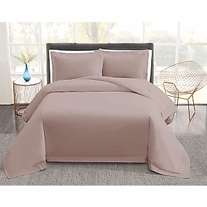 Vince Camuto - 400 TC Full/Queen 3 Piece Duvet and Sham Set - Percale Cotton Collection - Blush