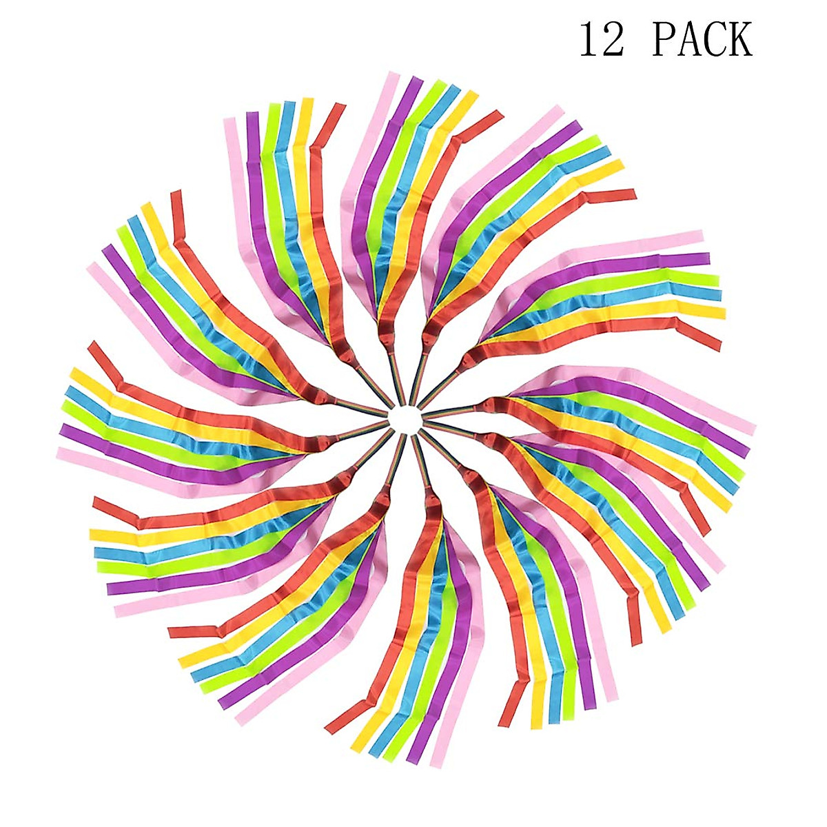 AIVIAI Rhythm Ribbon Dance Ribbons Rhythm Streamers for Baby Kids Party Supplies 12 PCS