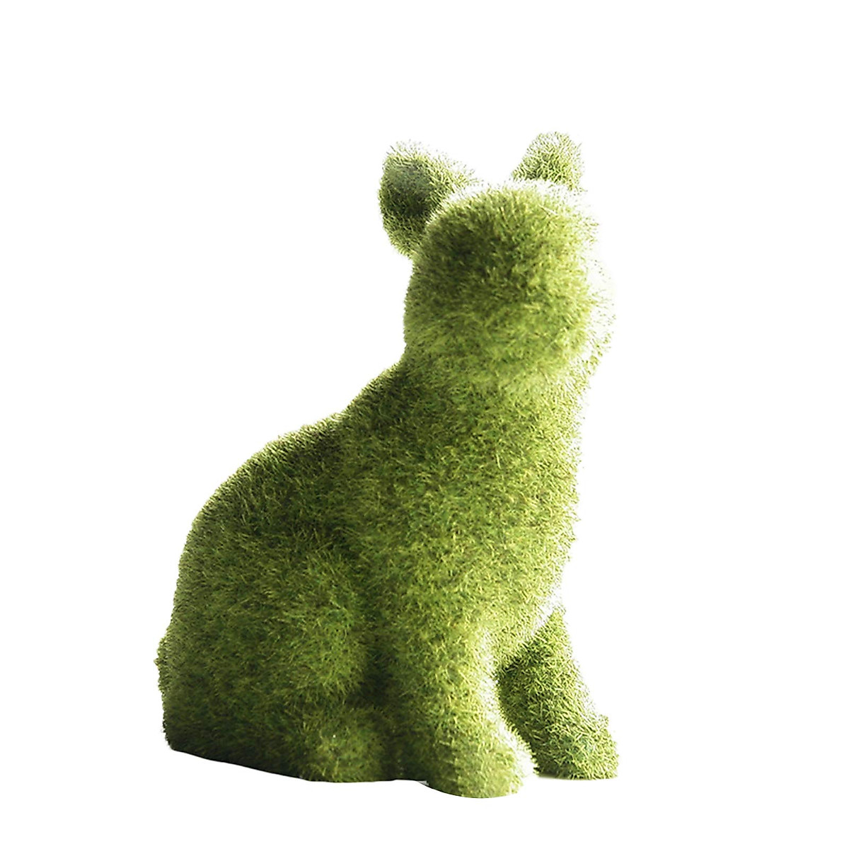 NOVESIXTDAT Easter Moss Bunny Figurine, Green Faux Moss Bunny, Imitation Moss Rabbit Sculpture, Furry Flocked Bunny, Garden Yard Decorations (B)
