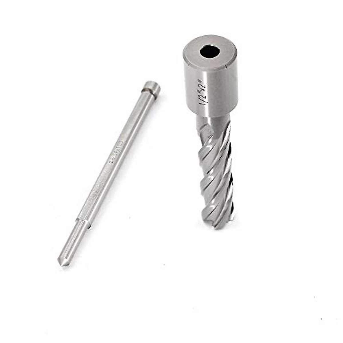 Annular Cutter JESTUOUS 3/4 Inch Weldon Shank 1/2 Cutting Diameter 2 Cutting Depth with Pilot Pin Slugger Bits Two Flat HSS Kit for Magnetic Drill Press,1 Piece