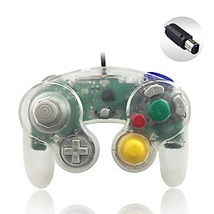 Reiso 2 Packs NGC Controllers Classic Wired Controller for Wii Gamecube (Light Orange and Green)