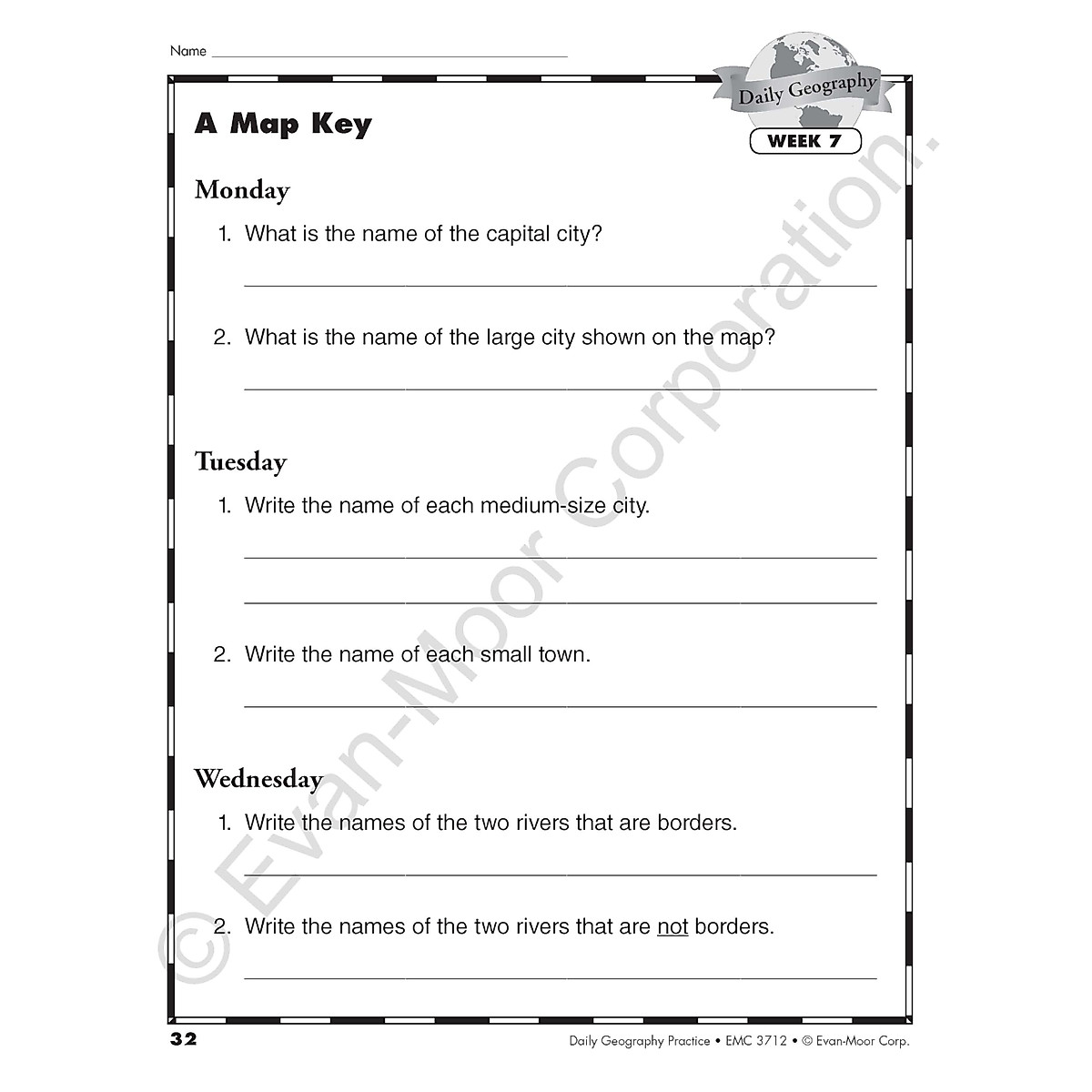 Daily Geography Practice ,Grade 3