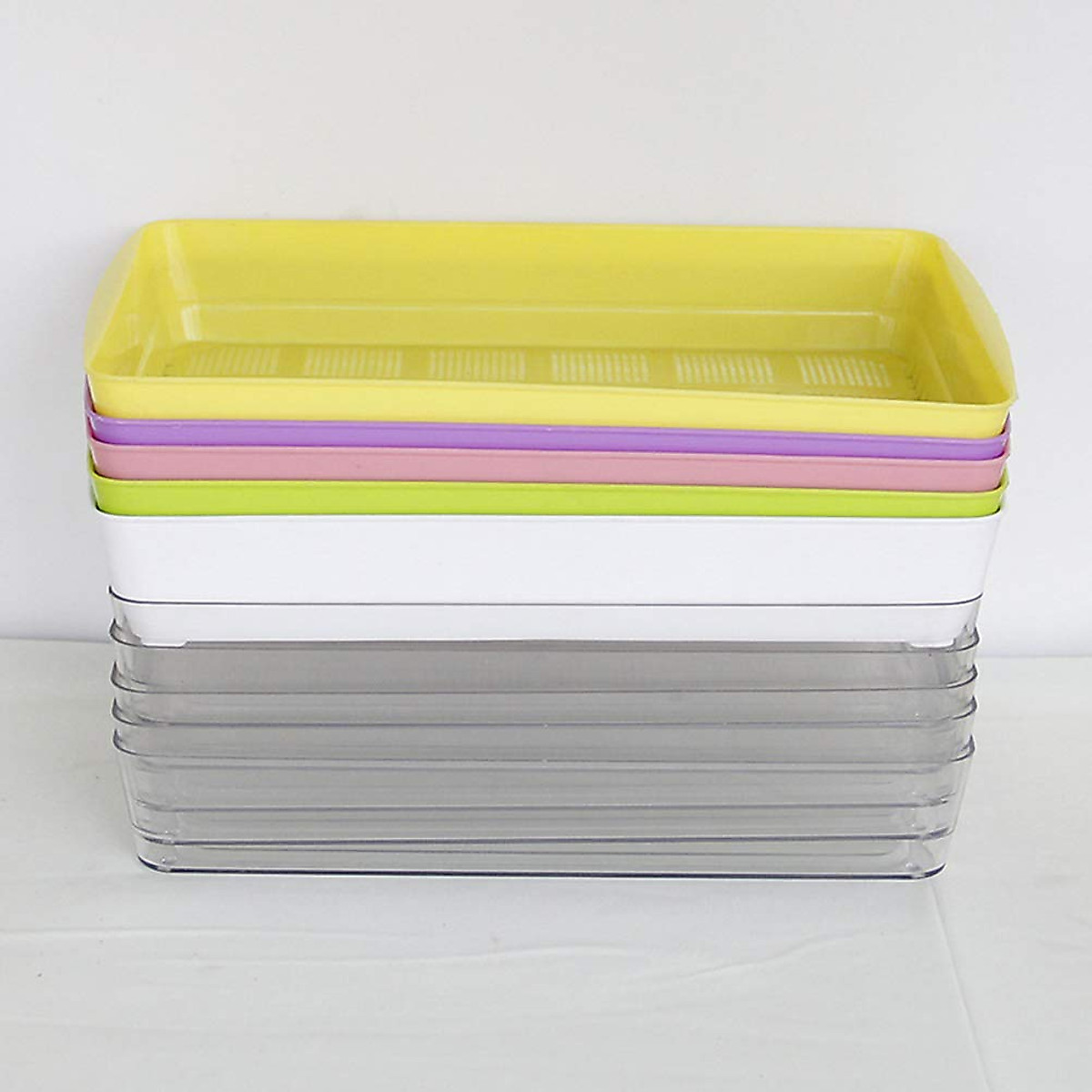 Cabilock Plant Propagation Tray Germination Dome sprouter Container Bean Sprouting Tray Germination Station Plant Starter Tray Sprouter Tray with Lid Growing Trays Pot Flat Ground