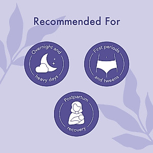 Rael Disposable Underwear for Women, Organic Cotton Cover - Incontinence Pads, Postpartum Essentials, Disposable Underwear, Unscented, Maximum Coverage (Size L-XL, 8 Count)