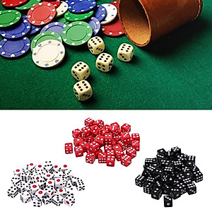 MONLEYTA 100 Pieces 8mm Acrylic Dice Gaming Dice Standard Six Sided Decider Board Game Dice Black